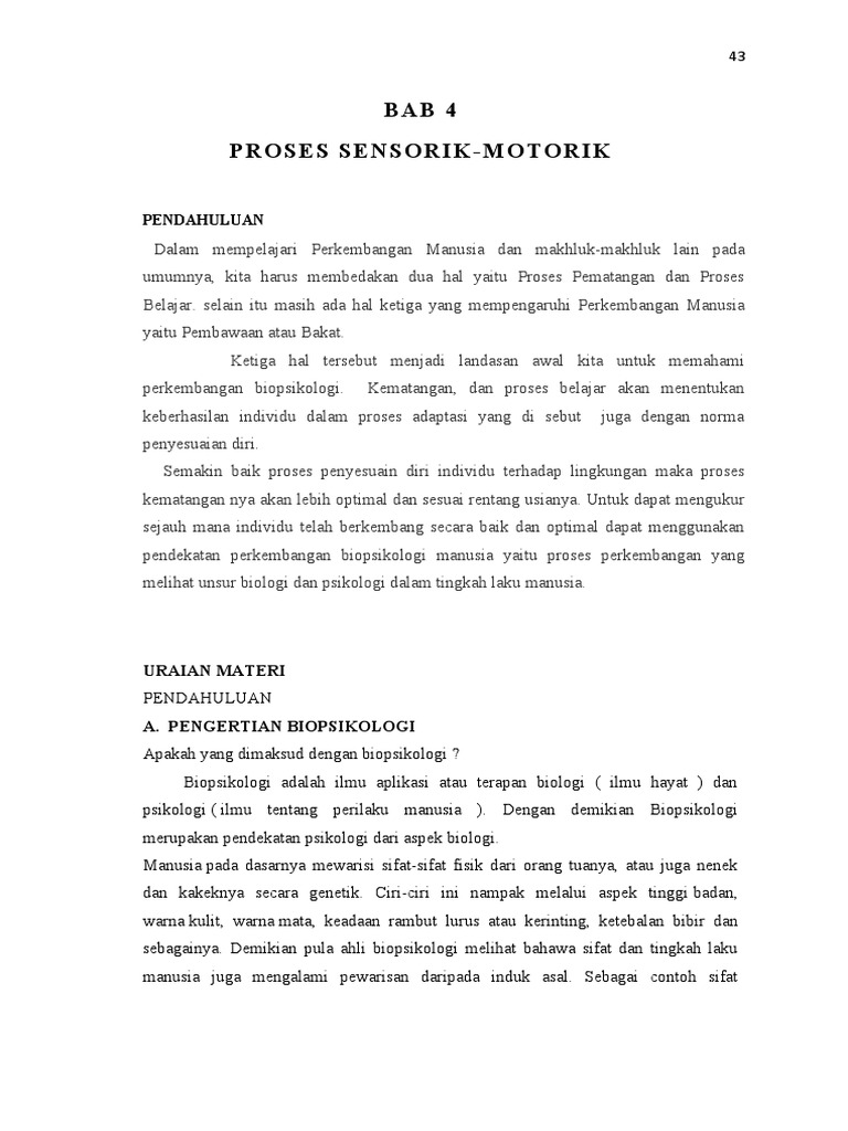 Proses Sensorik Motorik | PDF