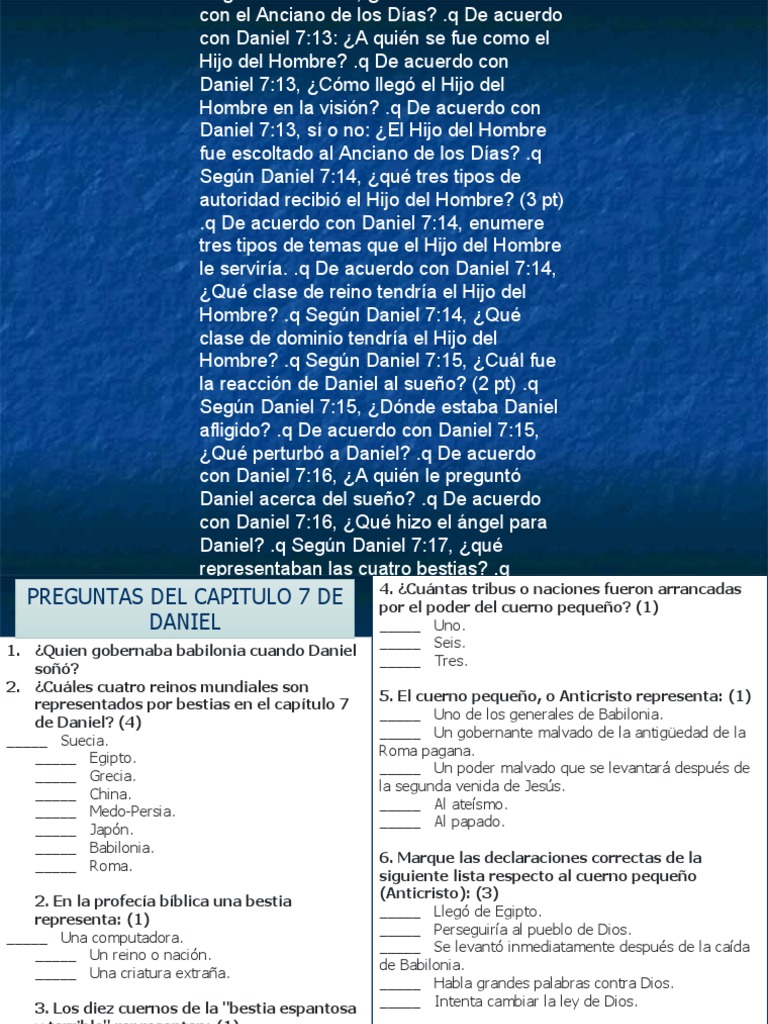 Daniel Capitulo 7 | PDF | Daniel (figura bíblica) | antecristo