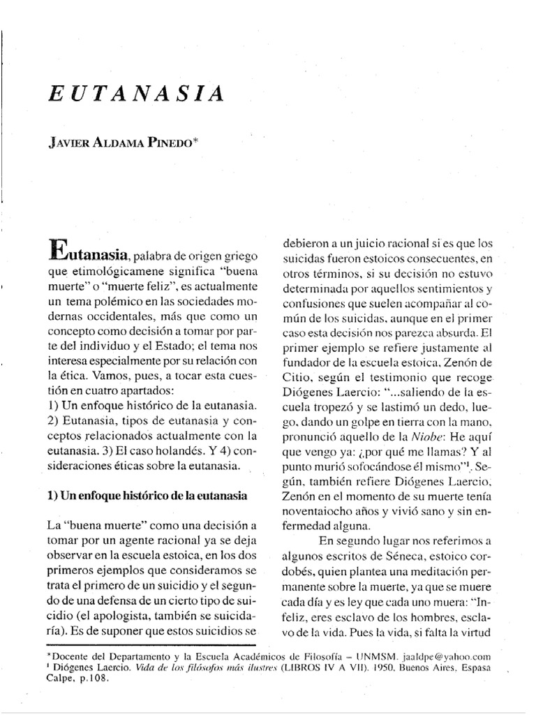 Eutanasia - Javier Aldama Pinedo PDF | PDF