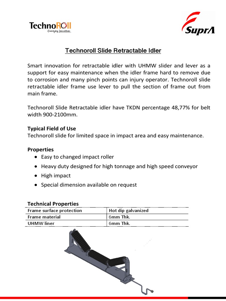 Technoroll Slide Retractable Idler | PDF