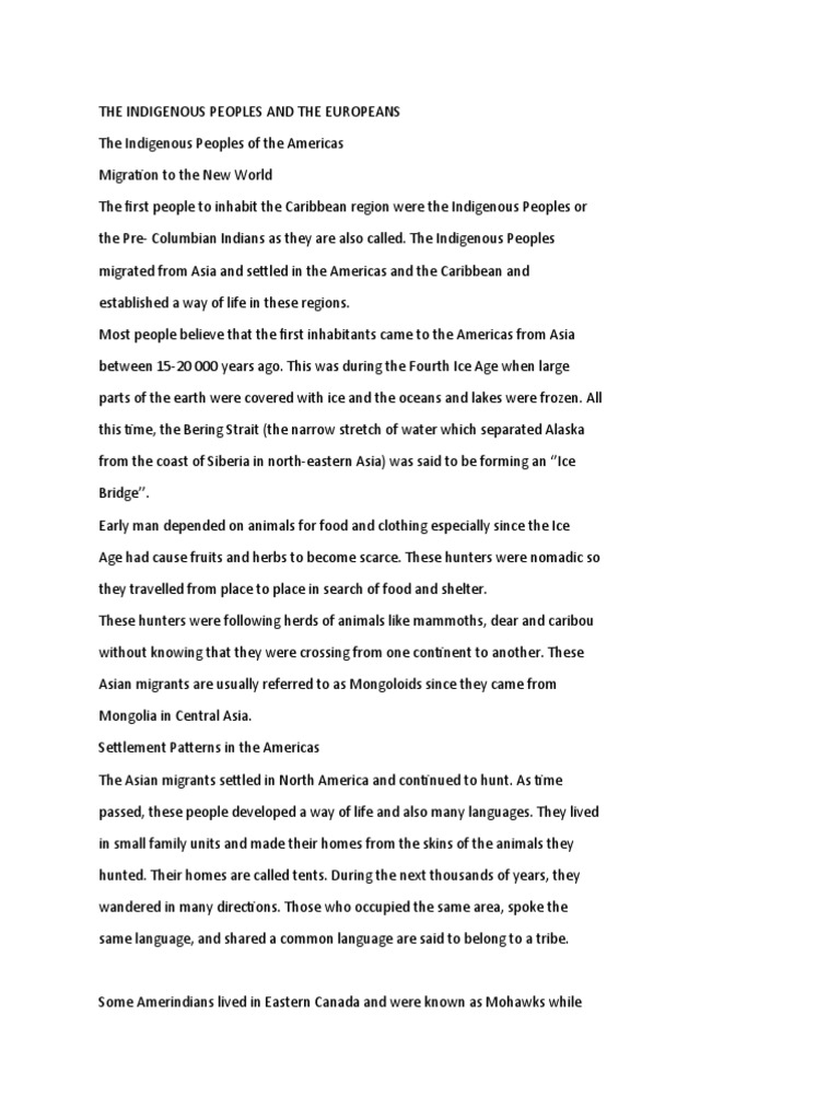 The Indigenous Peoples and The Europeans | PDF