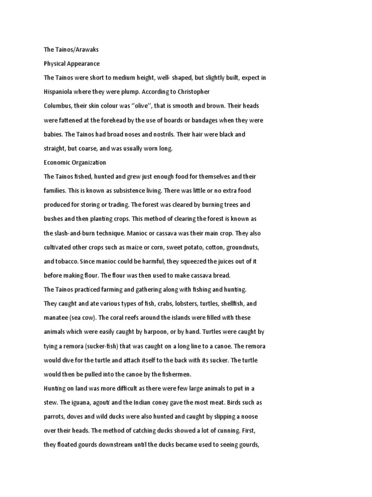 The Tainos | PDF | Food And Drink Preparation | Cooking