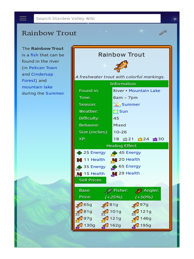 Rainbow Trout | PDF | Sushi | Trout