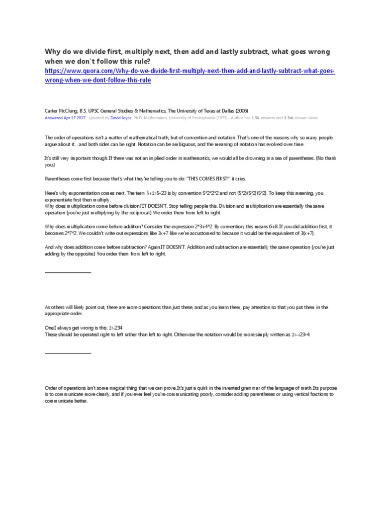 PEMDAS - Query N Answer | PDF | Multiplication | Arithmetic