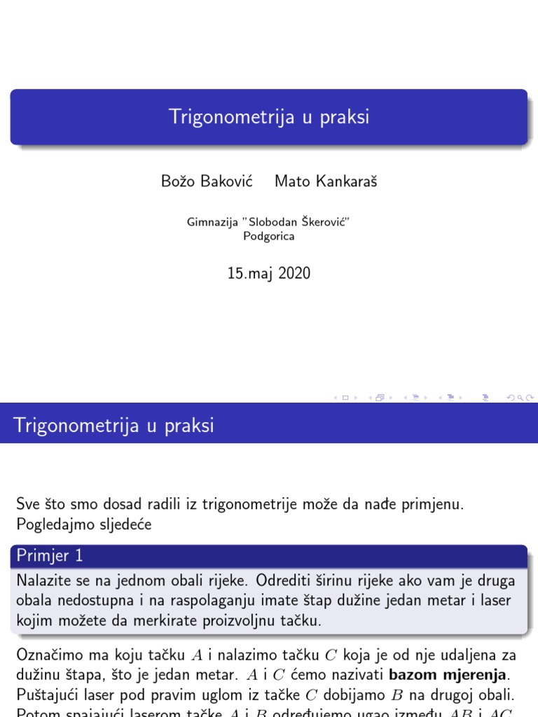 Lekcija 8 - Trigonometrija U Praksi | PDF