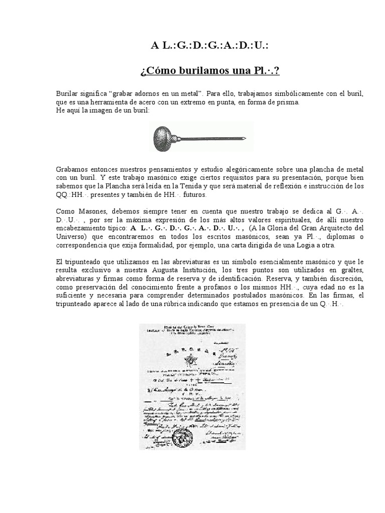 Como Burilar Una Plancha | PDF | Masonería
