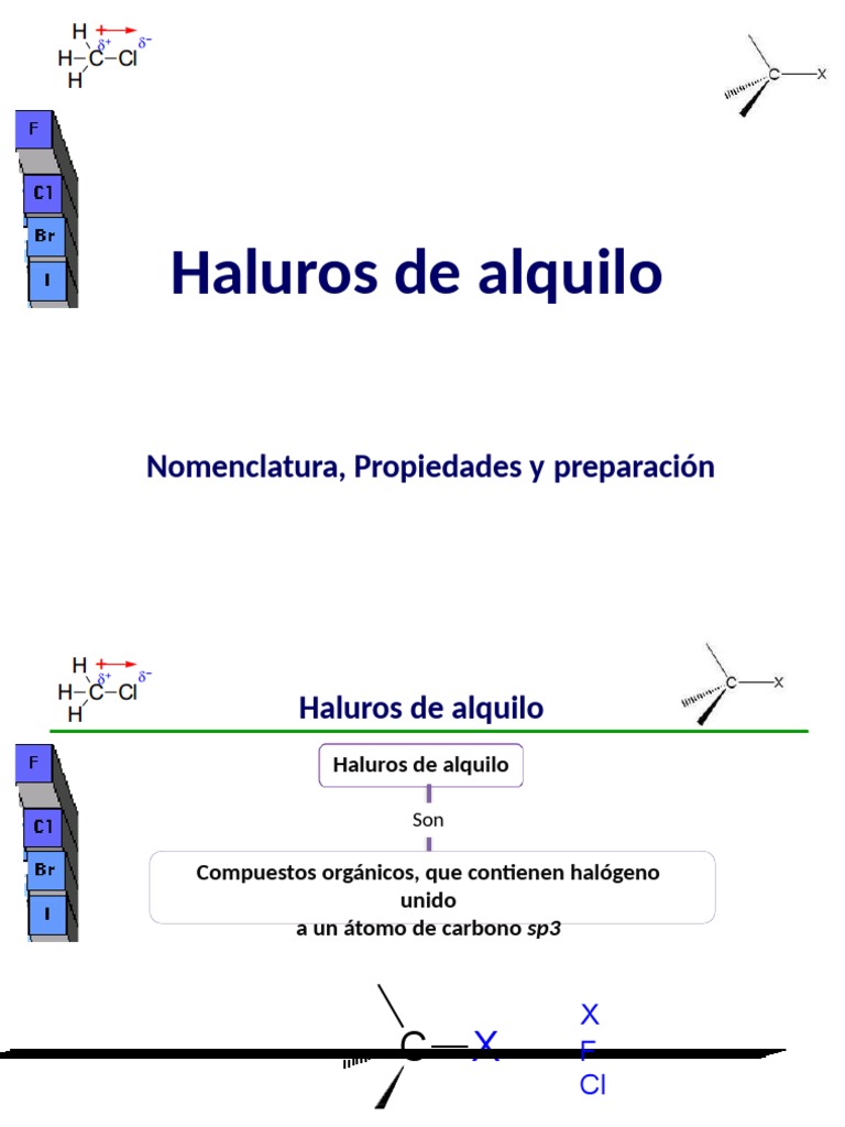 Haluros de Alquilo 1 | PDF | Cloro | Radical (Química)