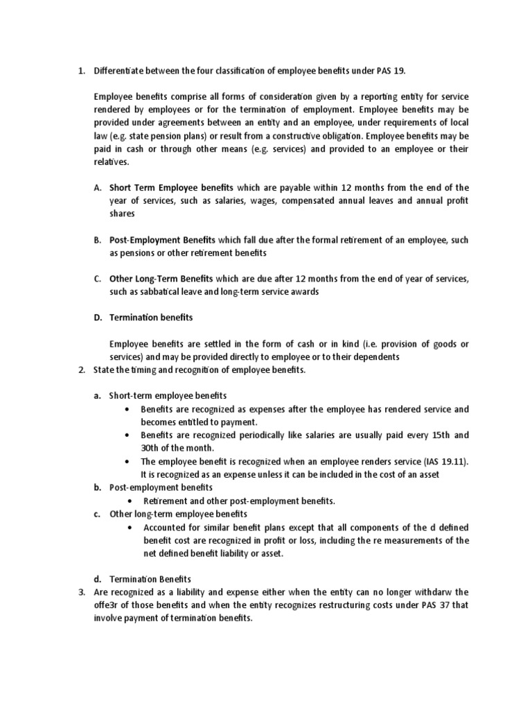D. Termination Benefits | Download Free PDF | Employee Benefits ...