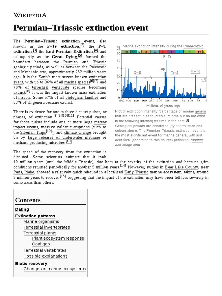Permian-Triassic Extinction Event | PDF | Science | Paleontology