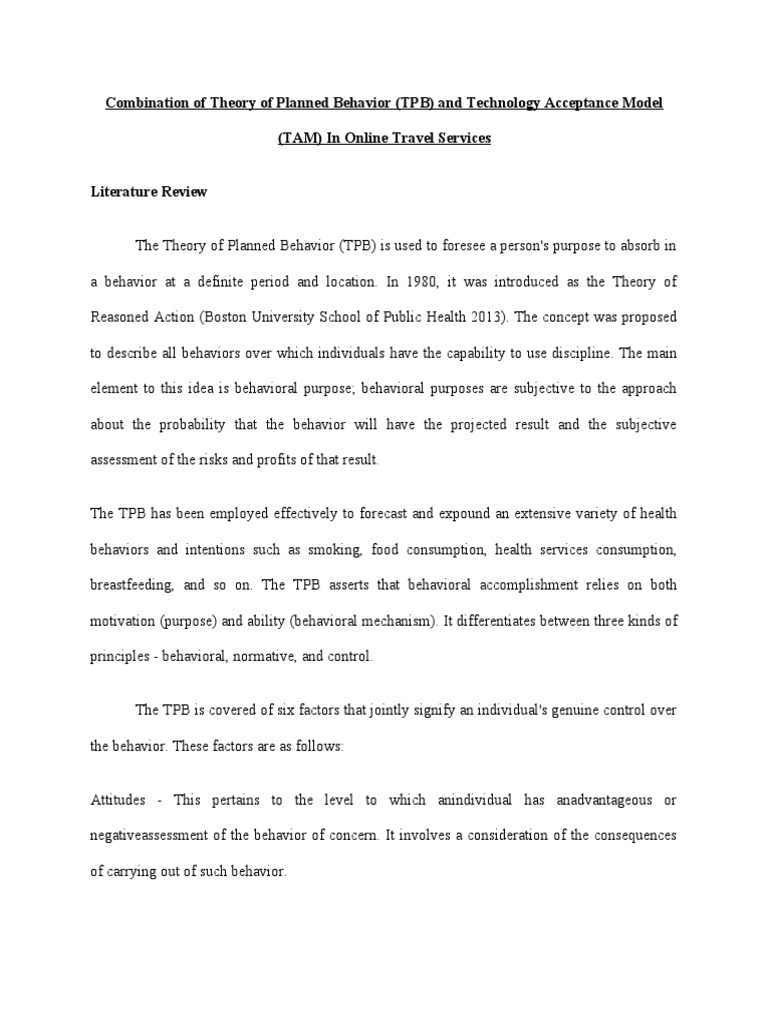 Combination of Theory of Planned Behavior (TPB) and Technology ...