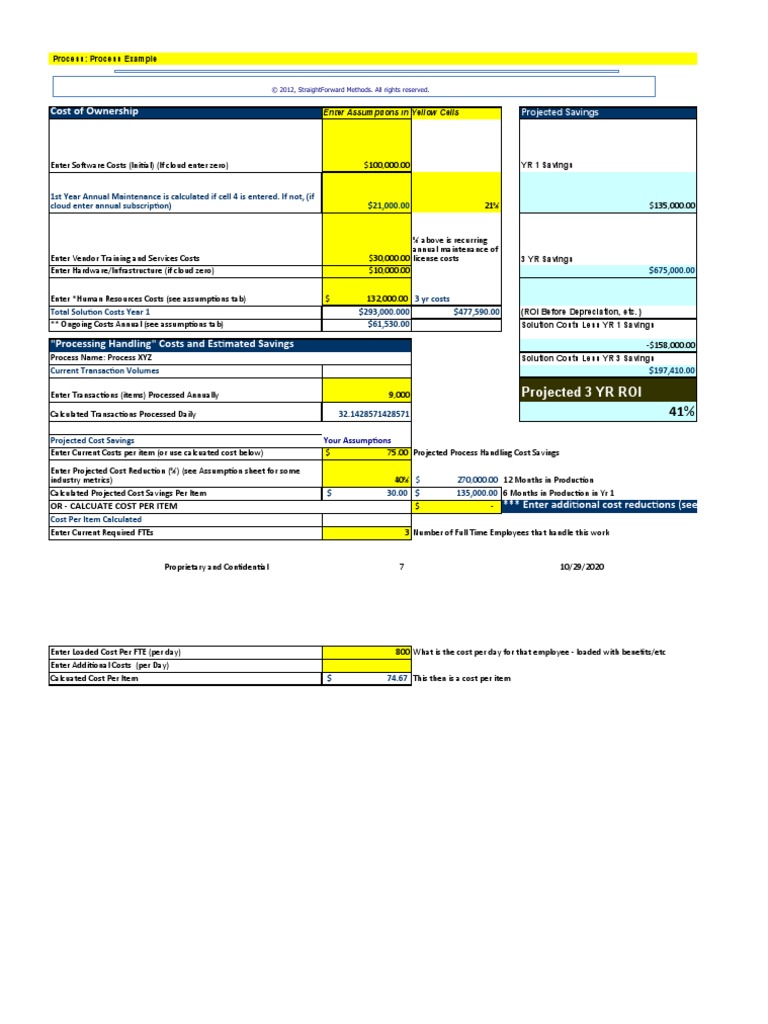 3 Year ROI Model Example1 1 | PDF | Return On Investment | Employment