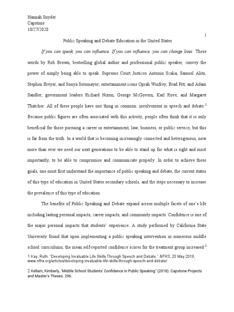 Research Paper | PDF | Schools | Public Speaking