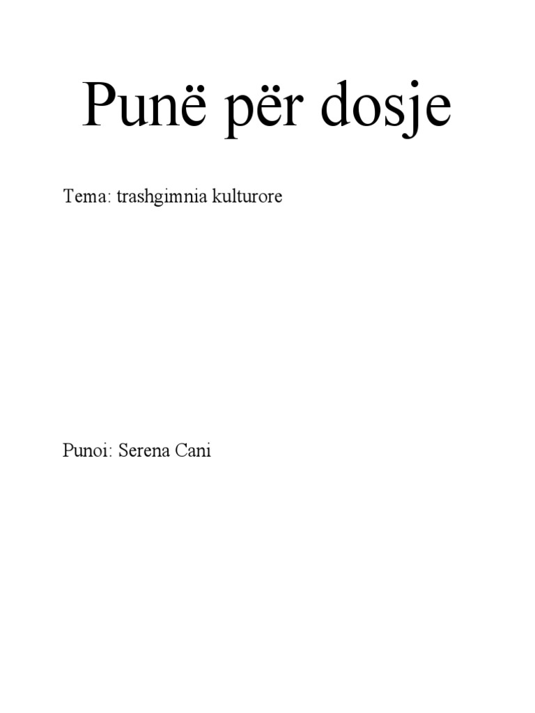 Punë Për Dosje | PDF