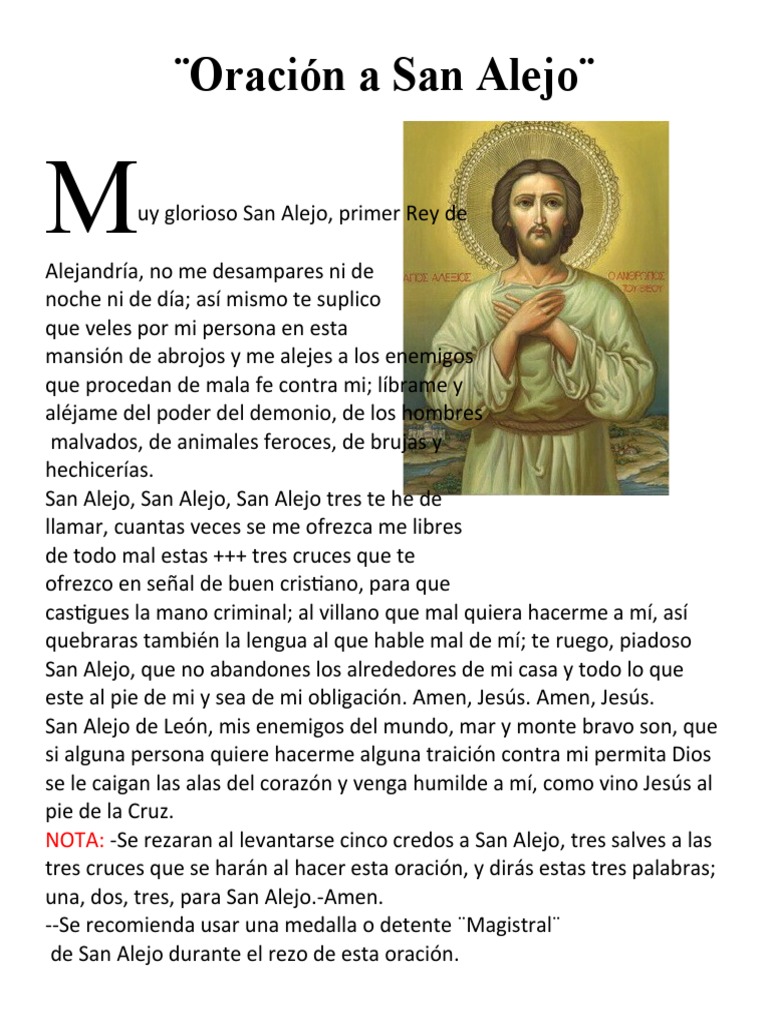 Oracion A San Alejo | PDF