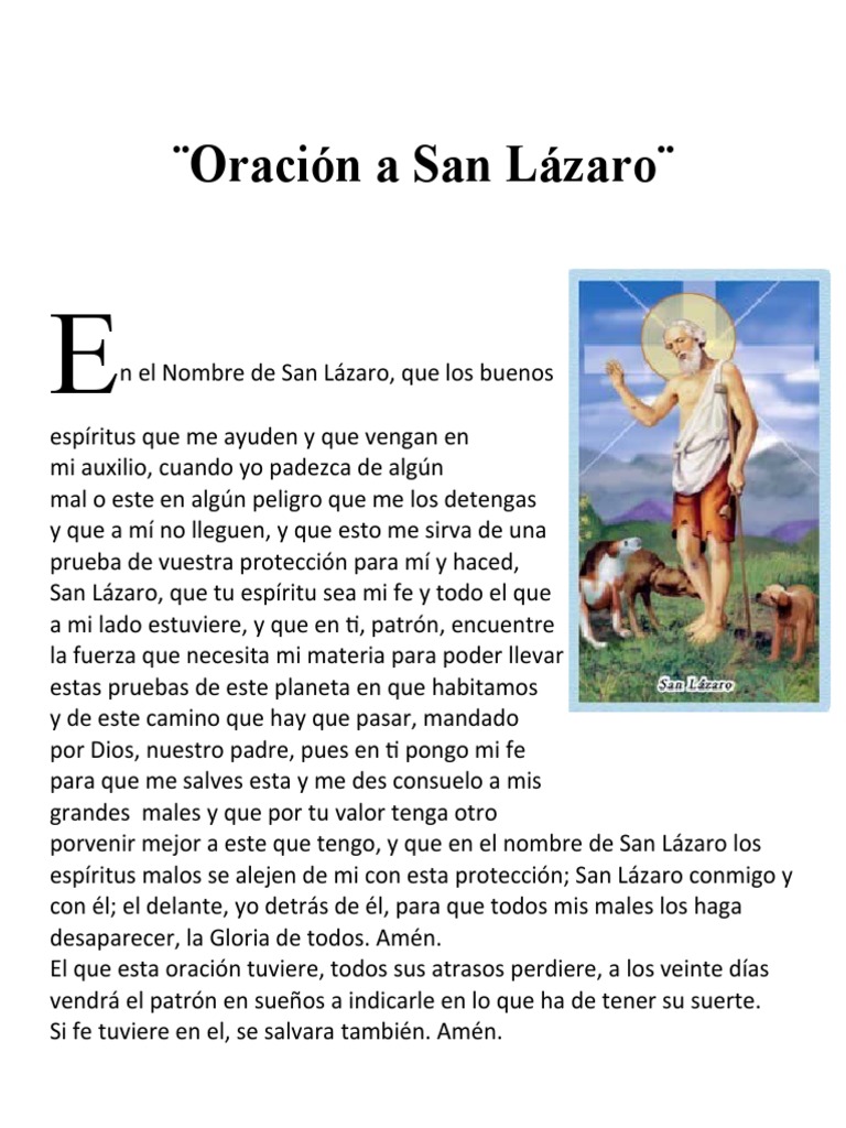 Oracion A San Lazaro | PDF