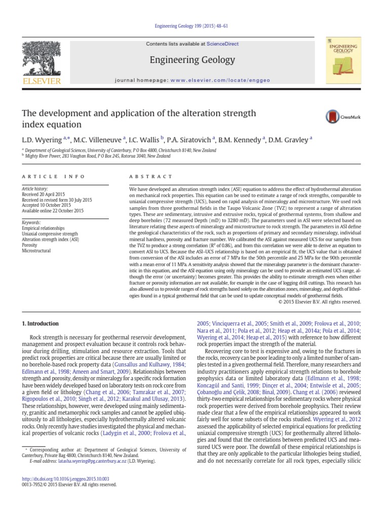 Alteration Index Application | PDF | Fracture Mechanics | Strength Of ...