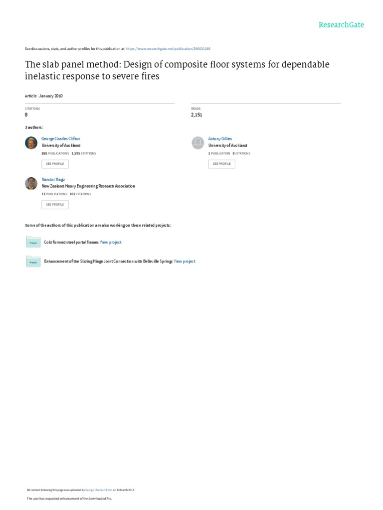 The Slab Panel Method: Design of Composite Oor Systems For Dependable ...