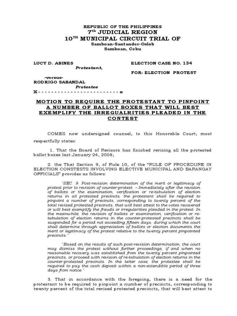 Motion Pinpoint Sabandal | PDF | Common Law | Government