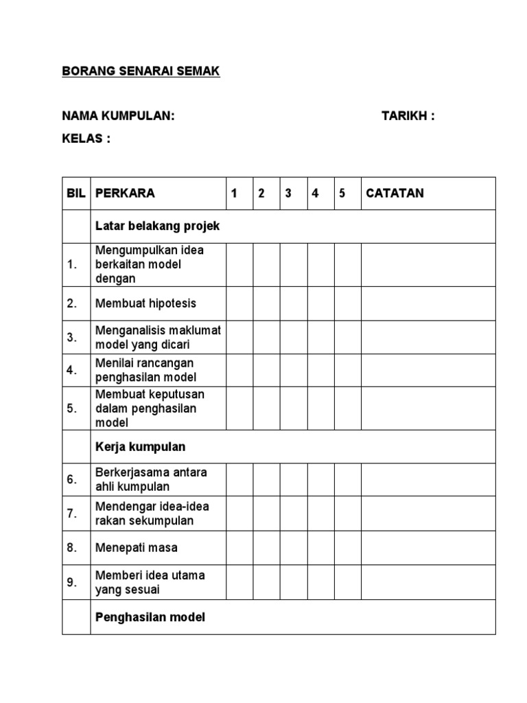 KMR Borang Senarai Semak | PDF