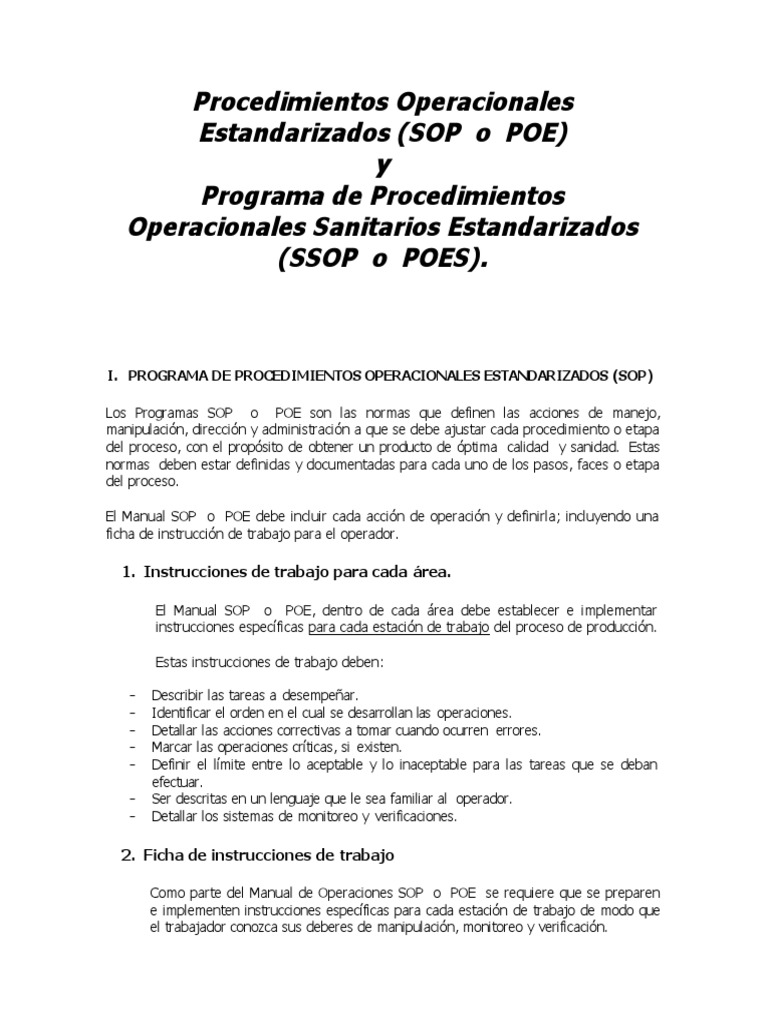Semana 7 - 1. PRÁCTICA POES Procedimientos Operacionales Estandarizados ... Semana 7 - 1. PRÁCTICA POES Procedimientos Operacionales Estandarizados ...