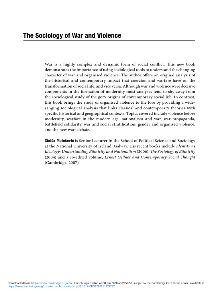 The Sociology of War and Violence | PDF | Sociology | Academia