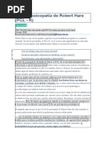 (PCL-R) Escala de Evaluación Hare Revisada | PDF | Psicopatía | Sicología