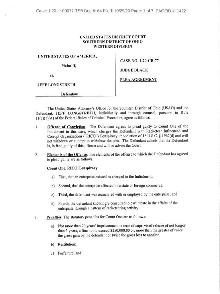 Longstreth Plea | PDF