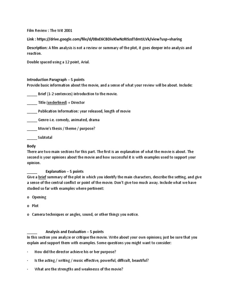 Film Analysis Guide for Students | PDF | Career & Growth | Business