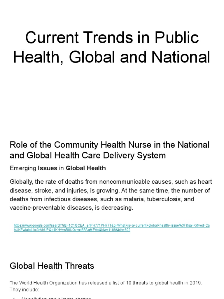 Current Trends in Public Health | PDF | Global Health | Health Sciences