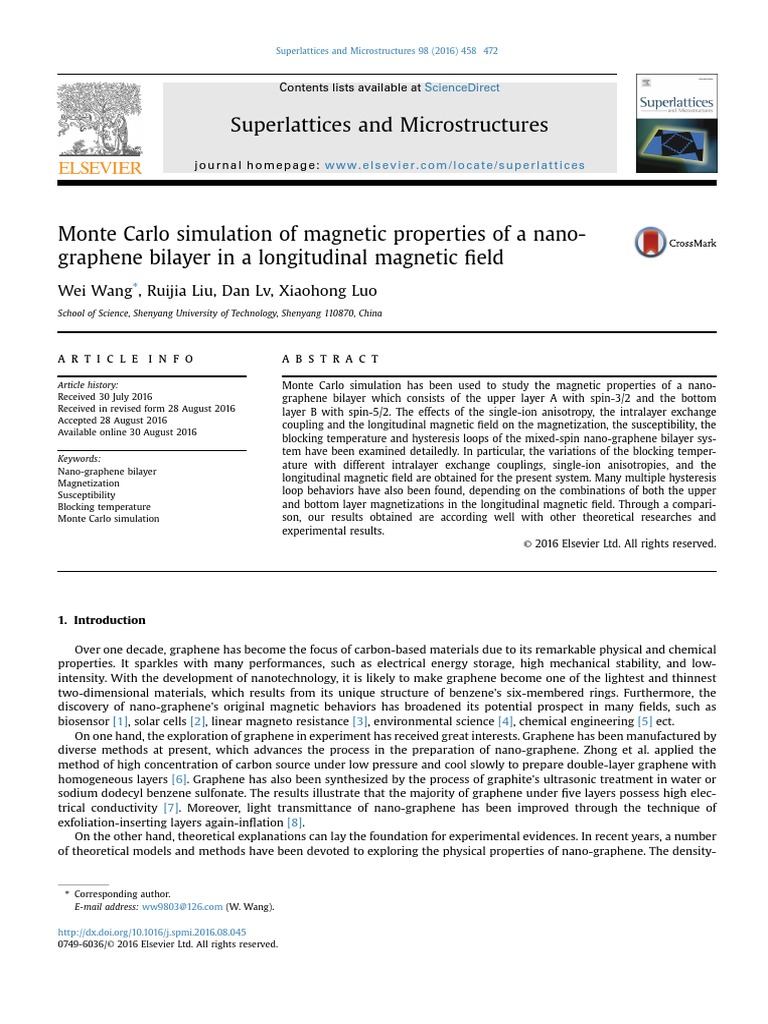 Superlattices and Microstructures: Wei Wang, Ruijia Liu, Dan LV ...