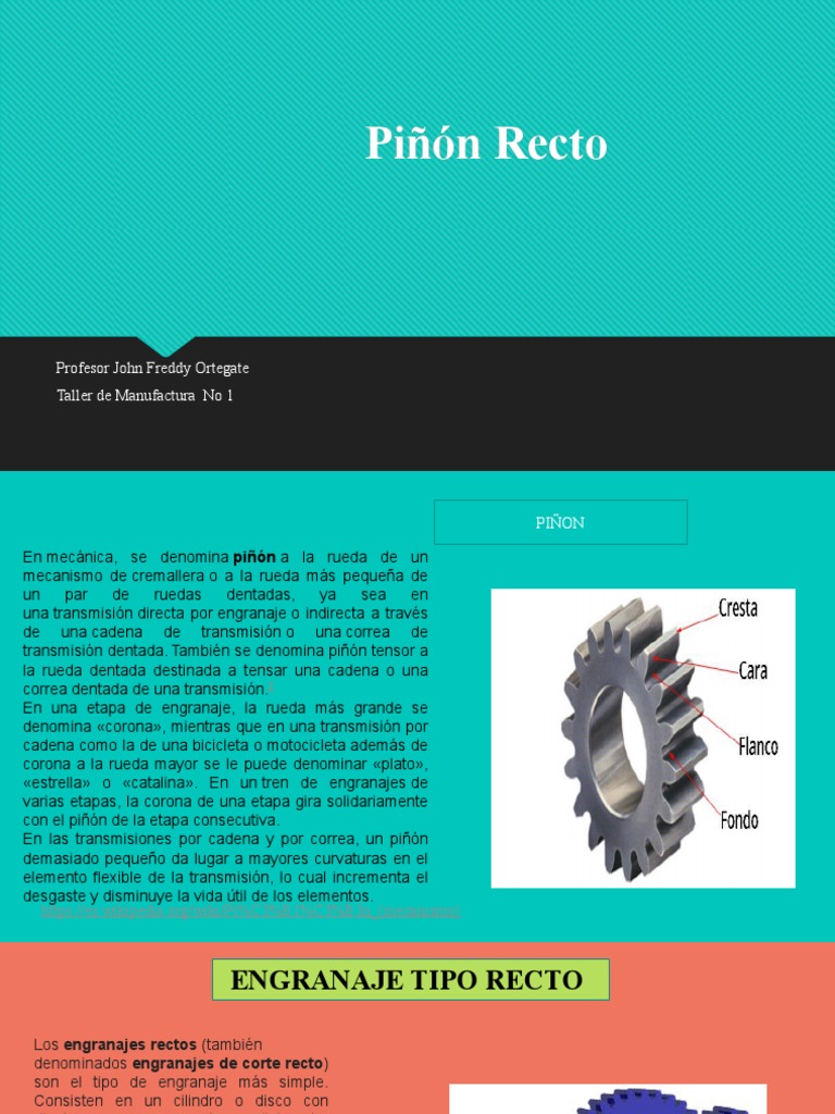 Engranajes - Piñones | PDF | Engranaje | Bienes manufacturados