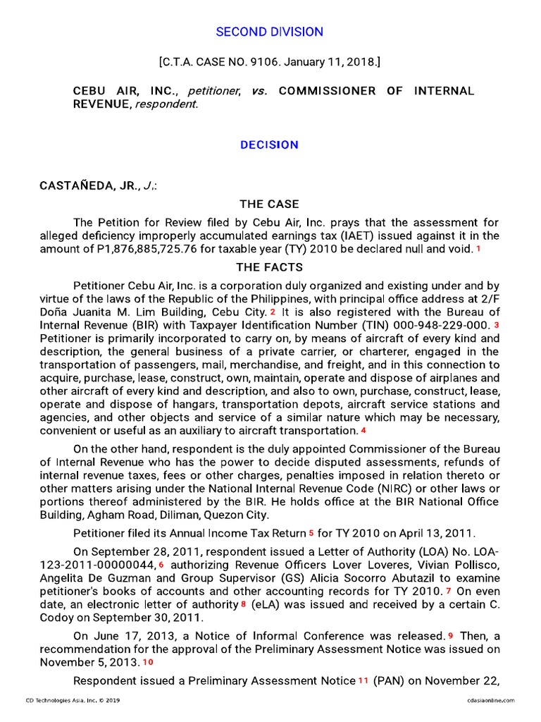 CTA Case No. 9106 PDF | PDF