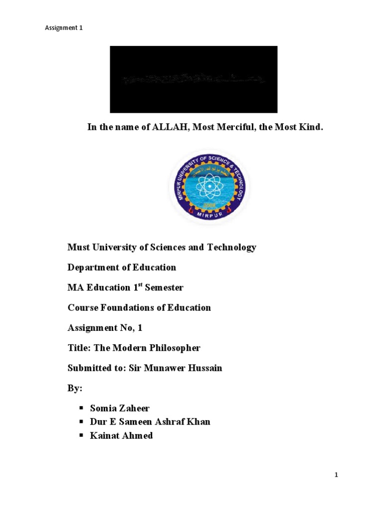 Somia Zaheer Dur E Sameen Ashraf Khan Kainat Ahmed: Assignment 1 | PDF ...