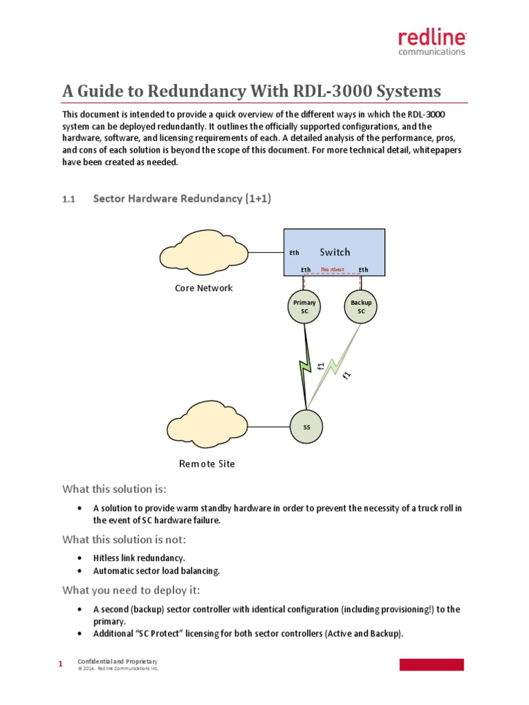 A Guide To RDL-3000 Redundancy | PDF | Load Balancing (Computing ...