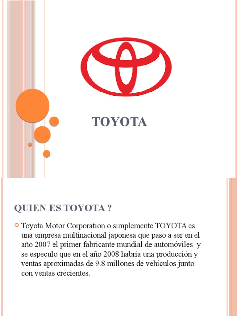 Toyota: Líder Mundial en Automóviles | PDF | Toyota | Vehículo de motor