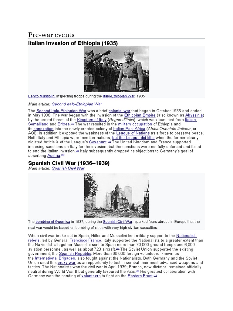 Pre-WWII Conflicts & Agreements | PDF | Empire Of Japan | Nazi Germany
