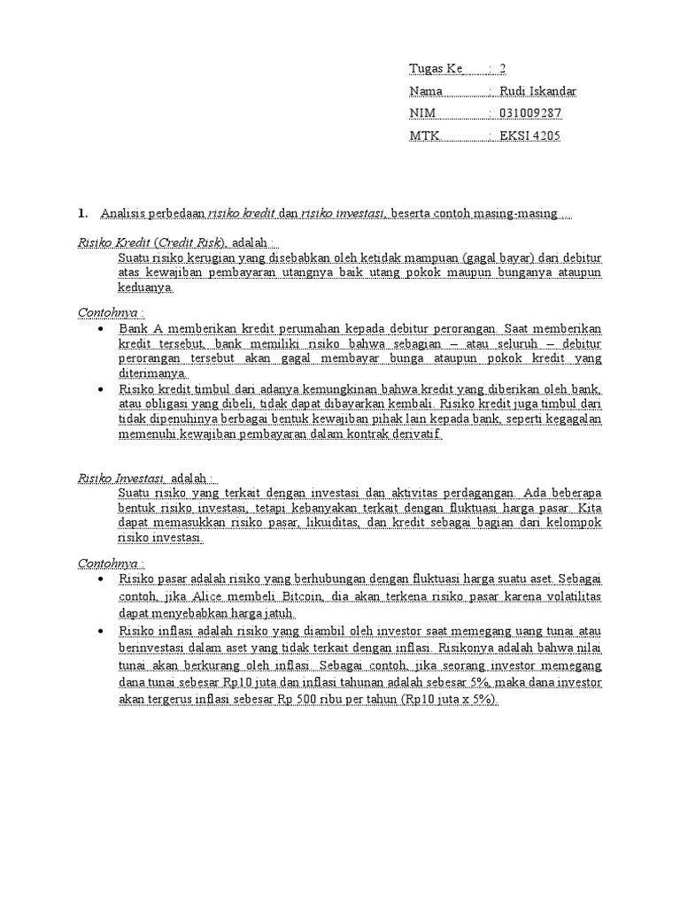 TUGAS 2 (EKSI4205) Bank & Lembaga Keuangan Non Bank | PDF