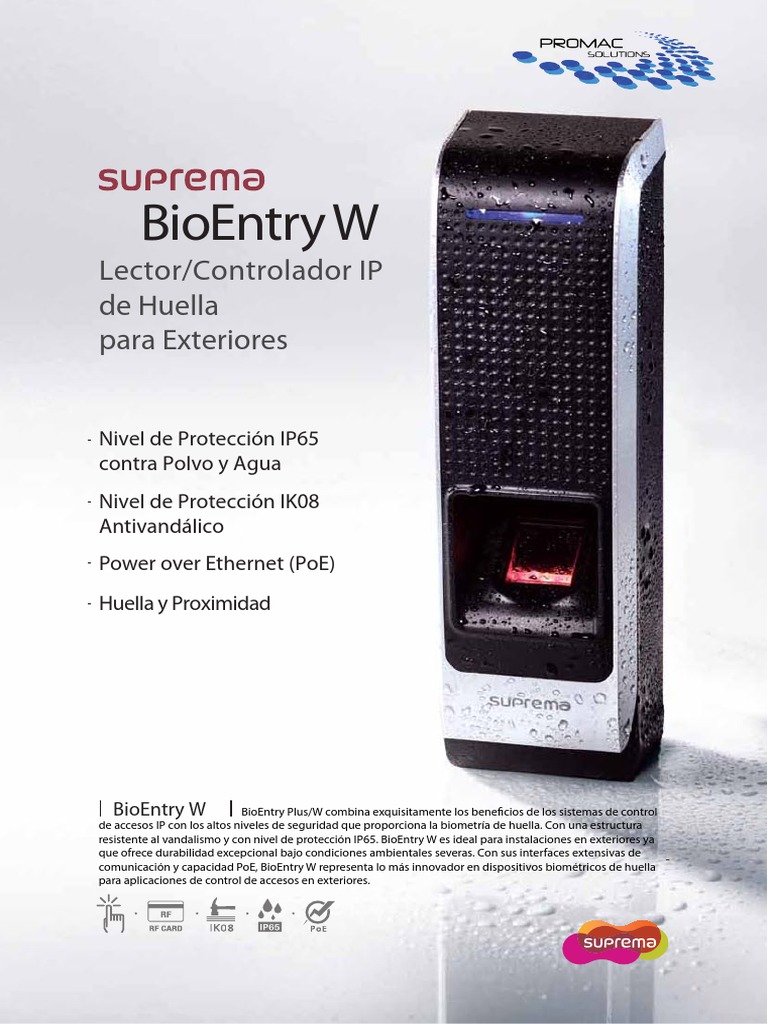 BioEntry Plus W PDF | PDF | Biometría | Datos de computadora