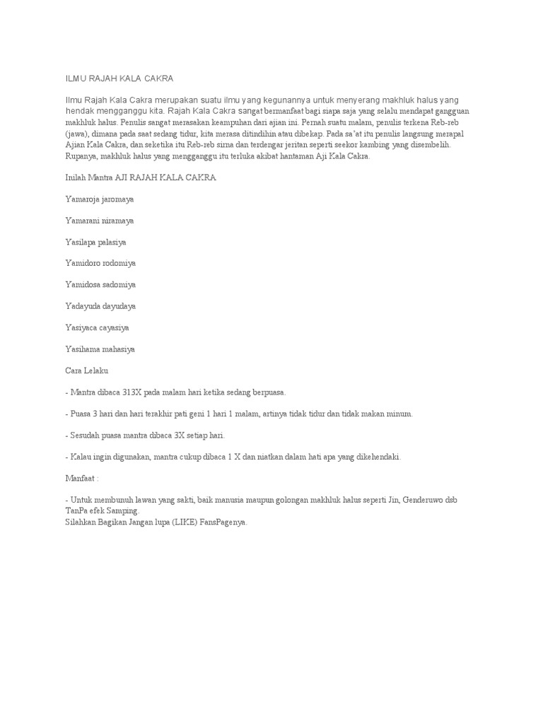 Ilmu Rajah Kala Cakra | PDF