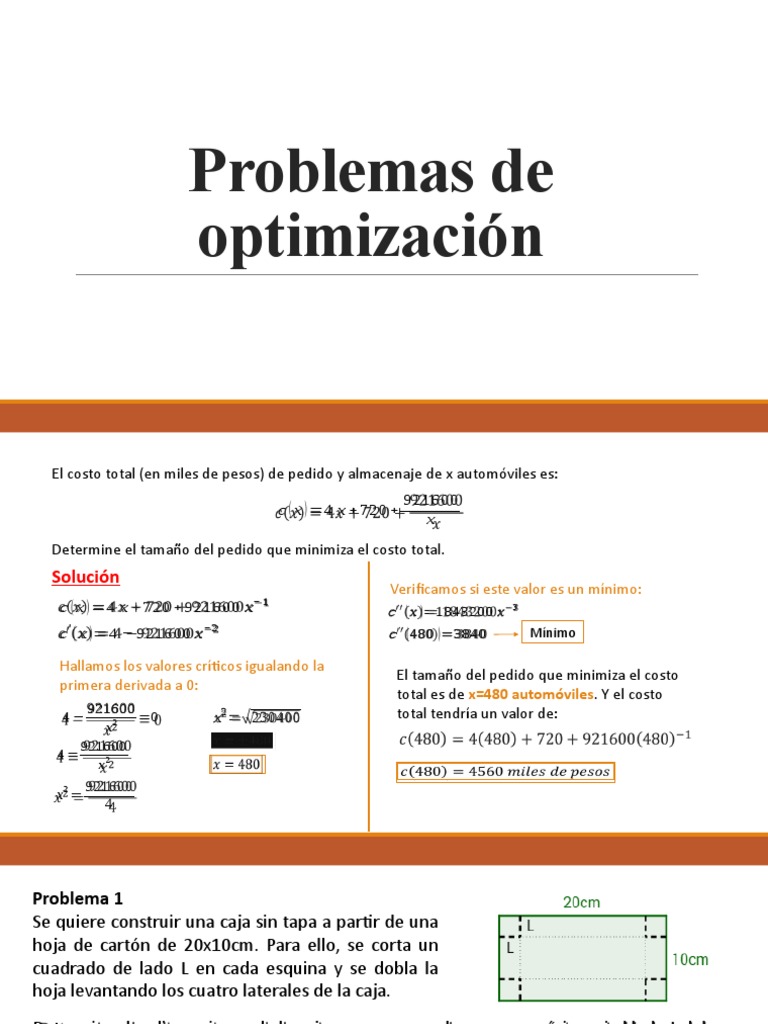 Problemas de Optimización | PDF | Optimización Matemática | Análisis matemático