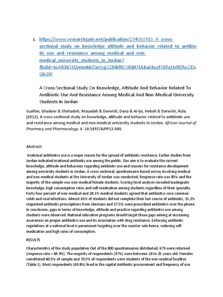 RRL Jordan | PDF | Antimicrobial Resistance | Prescription Drugs