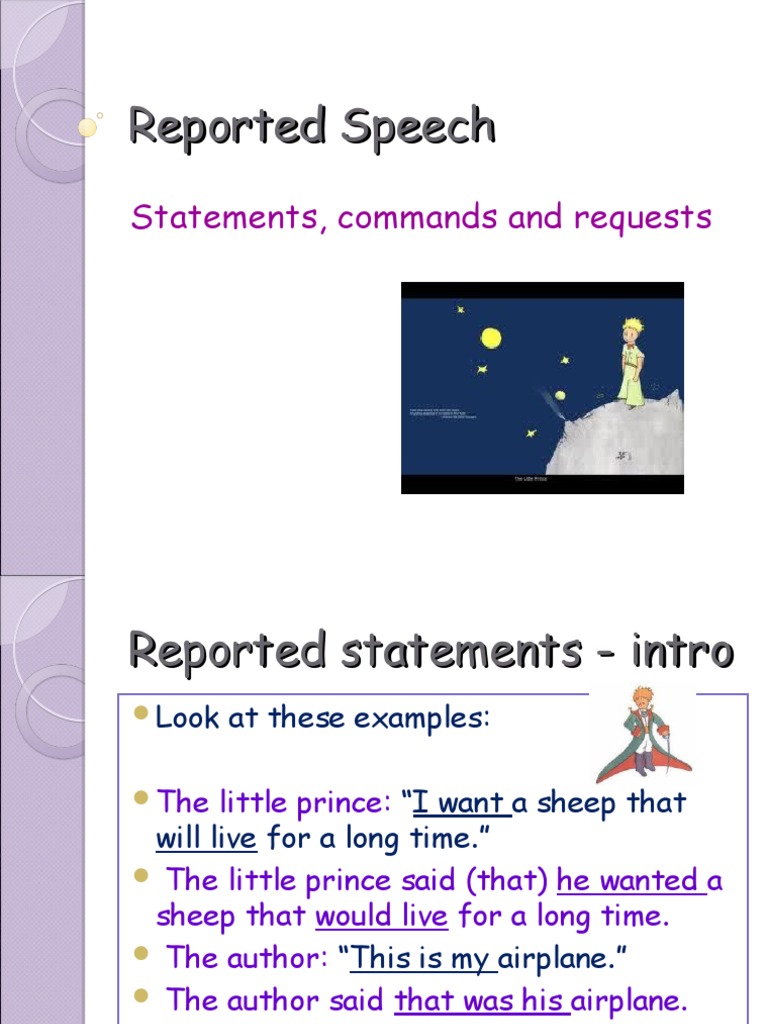 Reported Statements Commands and Requests Presenta Grammar Guides ...