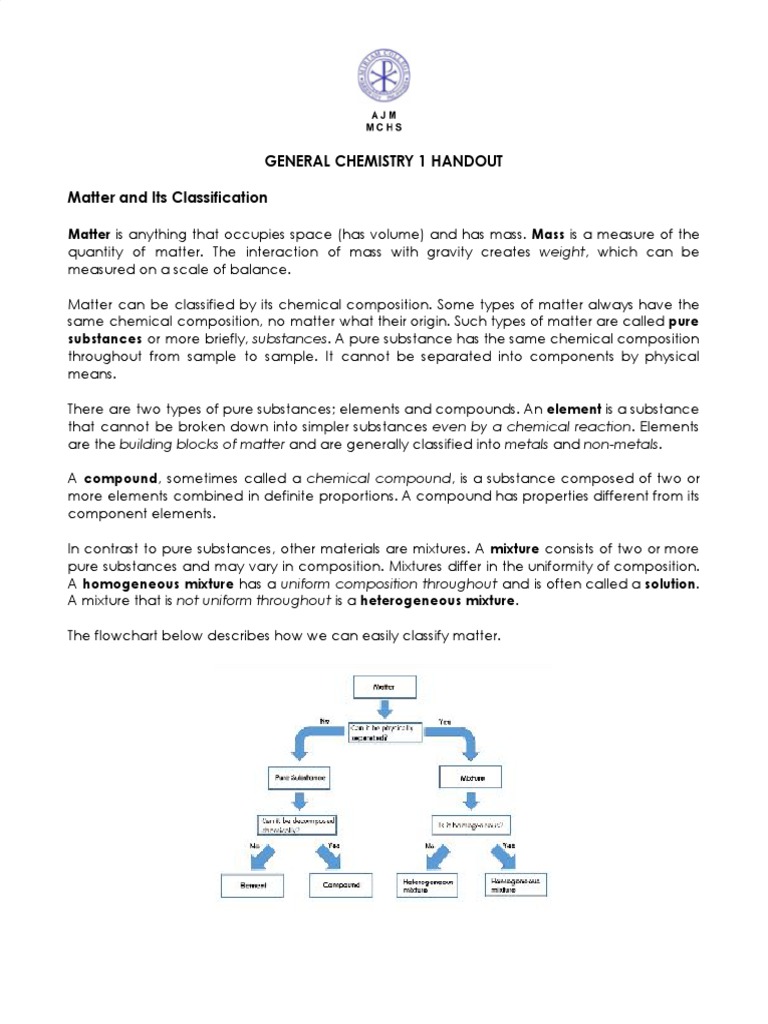Gen. Chem. 1 Module 1 Handout | PDF | Ion | Chemical Substances