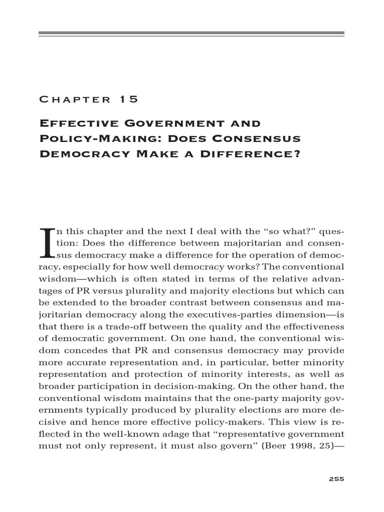Lijphart 2012 Patterns of Democracy CH 15 - 16 | PDF | Democracy ...