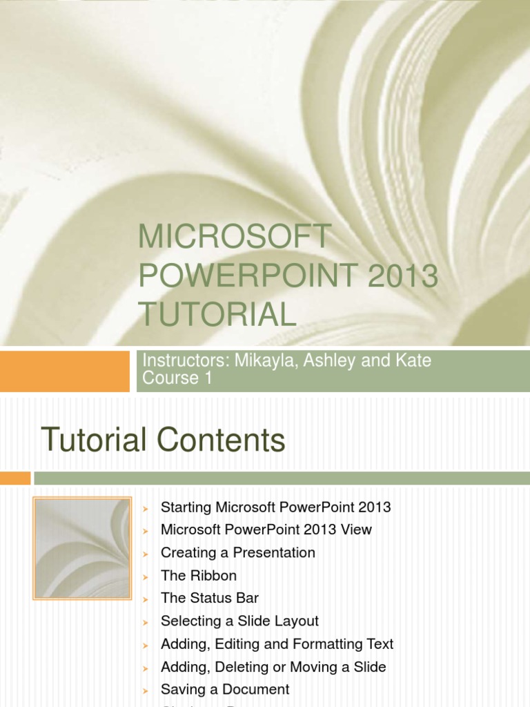 Powerpoint 2013 Tutorial Final | PDF | Microsoft Power Point | System ...