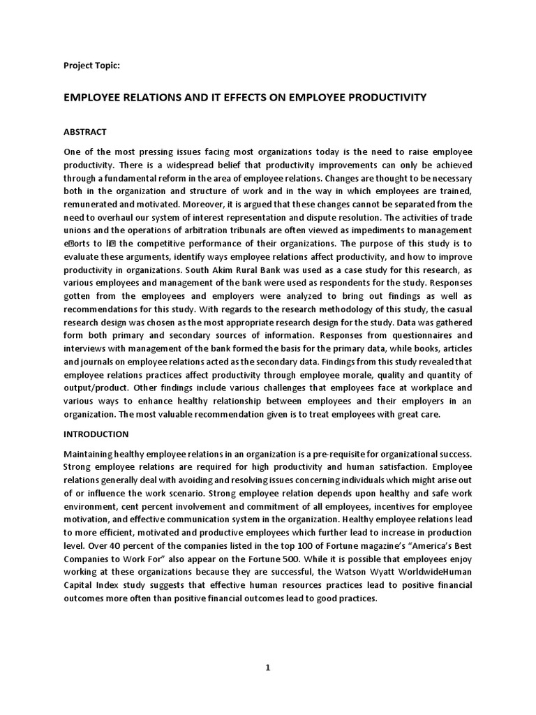 Employee Relation and It Effects | PDF | Industrial Relations | Economies