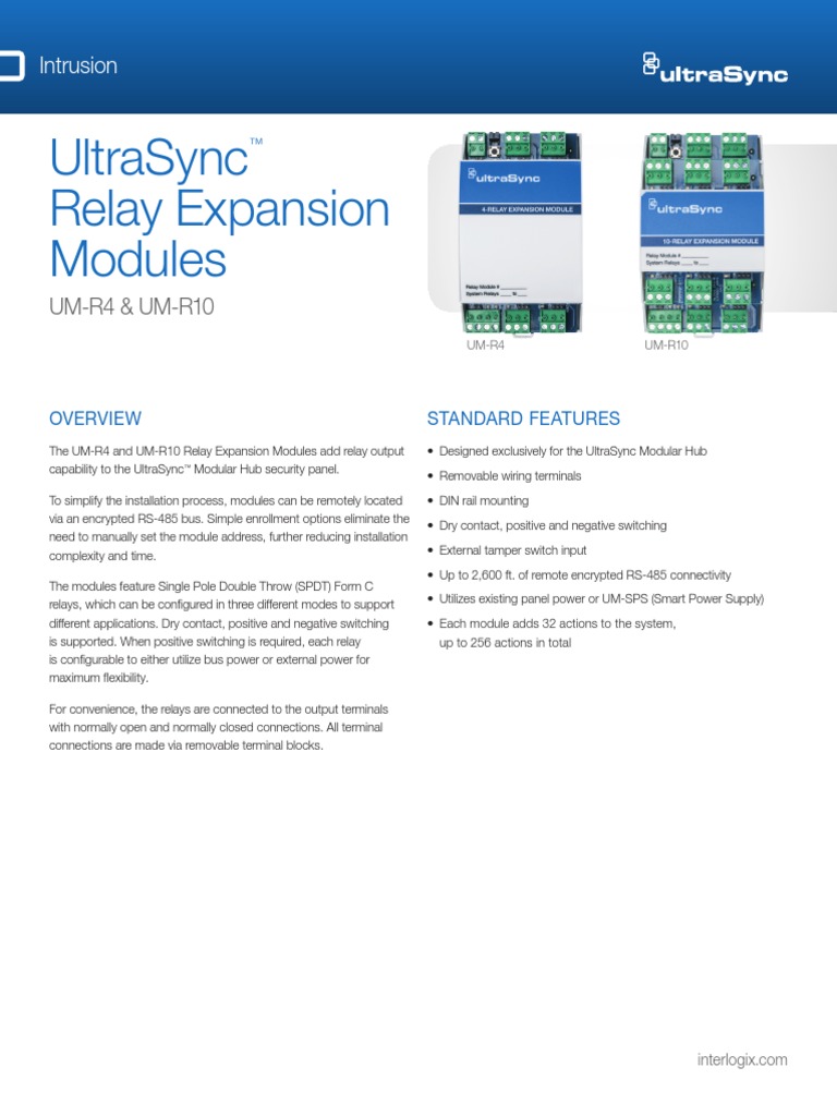 Ultrasync Relay Expansion Modules: Um-R4 & Um-R10 | PDF | Relay ...