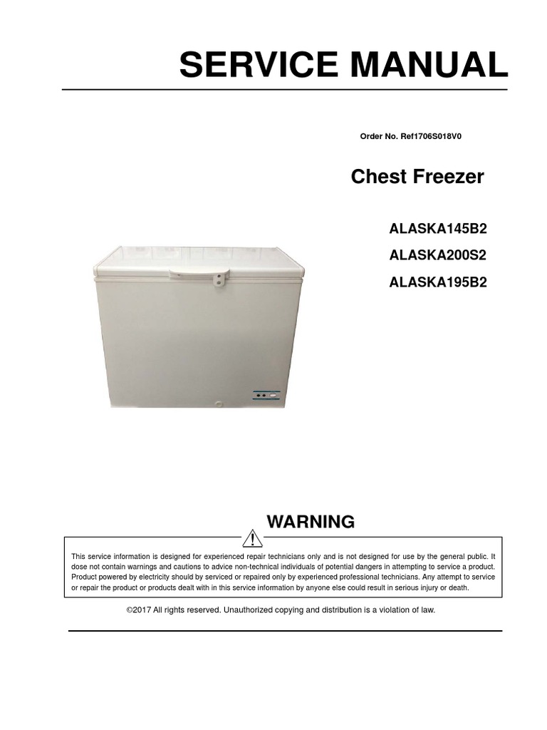 Service Manual: Chest Freezer | PDF | Refrigerator | Electrostatic ...