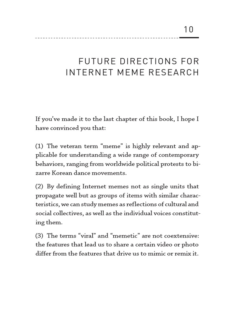 Memes 11 Future Directions For Internet Meme Research | PDF ...