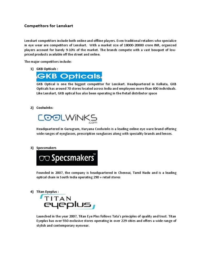 Lenskart Competitors | PDF